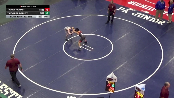 103 lbs Final - Arav Pandey, Cumberland Valley vs Kooper Deputy ...