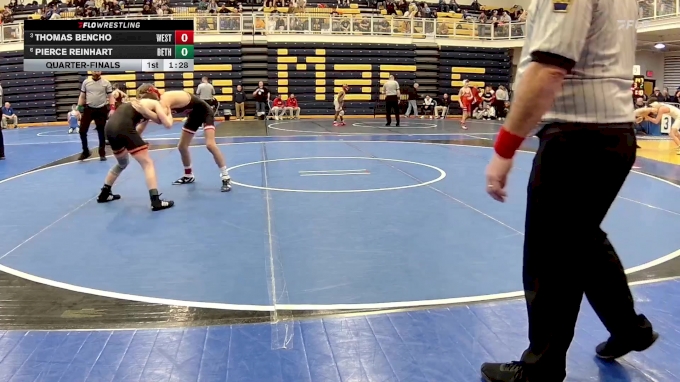 121 lbs Quarterfinal - Thomas Bencho, West Allegheny vs Pierce Reinhart ...