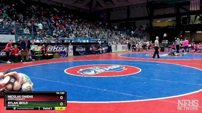 7A-120 lbs Semifinal - Nicolas Owens, North Gwinnett vs Rylan Ibold ...