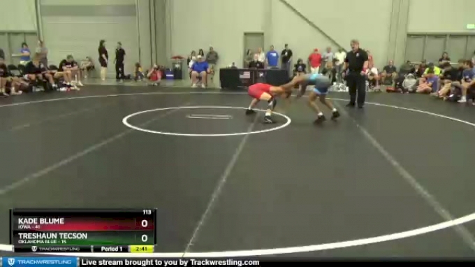 113 lbs Round 2 (8 Team) - Kade Blume, Iowa vs Treshaun Tecson ...