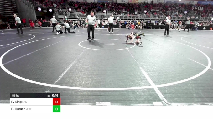 58 lbs Round Of 16 - Rockford King, East Kansas Eagles vs Barrett Homer ...