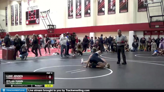 141 lbs Champ. Round 1 - Luke Jensen, Corban University vs Dylan Mann ...