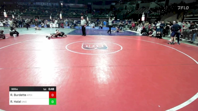 98 lbs Consi Of 8 #2 - Ray Burdette, Apex vs Ryan Halal, Union