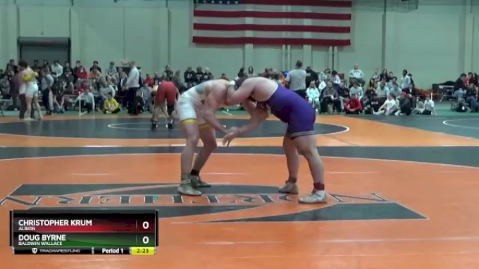 285 lbs Semifinal - Christopher Krum, Albion vs Doug Byrne, Baldwin Wallace