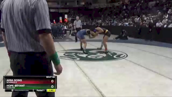 Girls 165 lbs Semifinal - Amia Goins, Bloomfield vs Hope Bryant, Highland