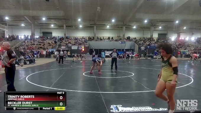 Girls 145 lbs Quarterfinal - Trinity Roberts, Heritage (Girls) vs ...