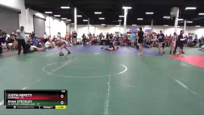 115 lbs Finals (2 Team) - Justin Repetti, Scorpions vs Ryan Steckley ...