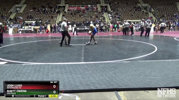 5A 157 lbs Quarterfinal - Josh Lugo, Beauregard HS vs Rhett Owens ...