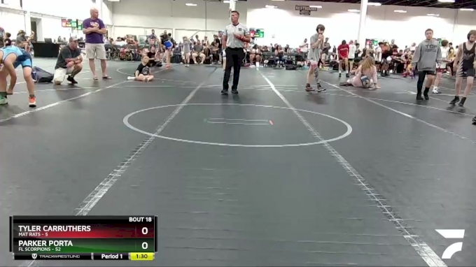 92 lbs Round 5 (8 Team) - Tyler Carruthers, Mat Rats vs Parker Porta ...