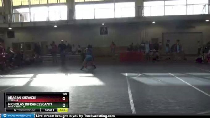 106 lbs Quarters & 1st Wb (16 Team) - Keagan Sieracki, Texas vs ...