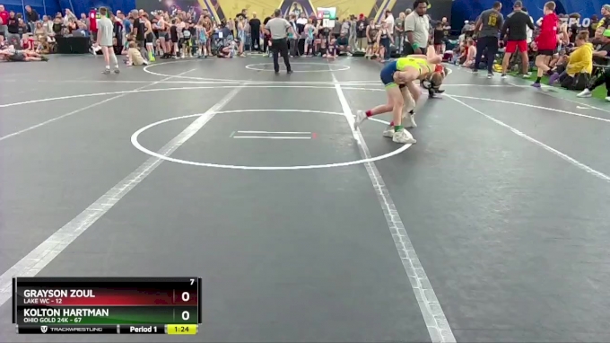 76 lbs Round 3 (8 Team) - Kolton Hartman, Ohio Gold 24k vs Grayson Zoul ...