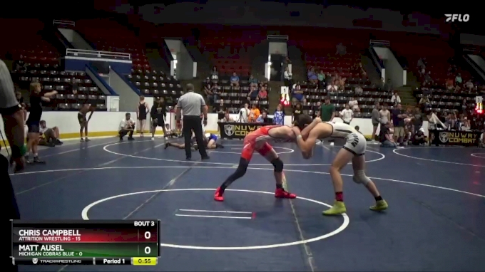 130 lbs Round 2 (4 Team) - Matt Ausel, Michigan Cobras Blue vs Chris ...