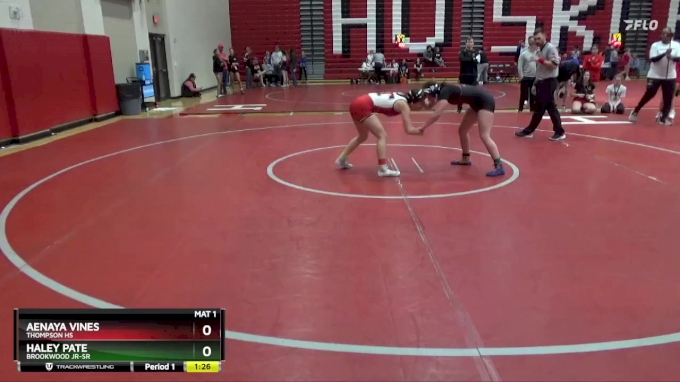 138 lbs 1st Place Match - Aenaya Vines, Thompson HS vs Haley Pate ...