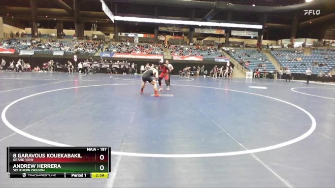 197 lbs Champ. Round 1 - Andrew Herrera, Southern Oregon vs 8 Garavous Kouekabakilaho, Grand View