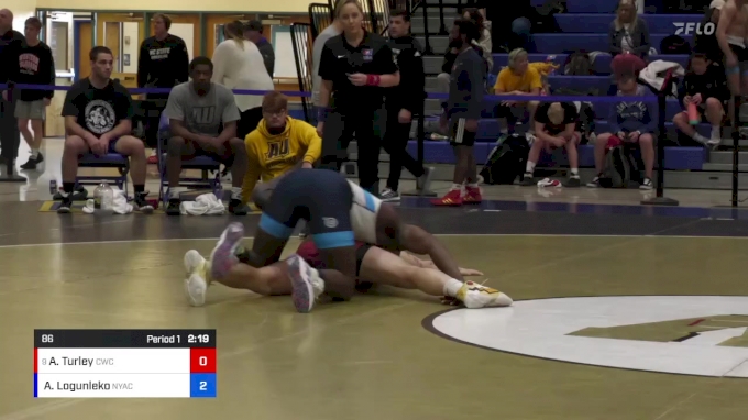 86 lbs Champ. Round 1 - Alex Turley, Cougar Wrestling Club vs Adeshola ...