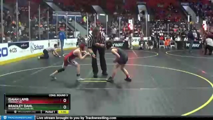 69 lbs Cons. Round 3 - Isaiah Lamb, Pinckney WC vs Bradley Dahl ...