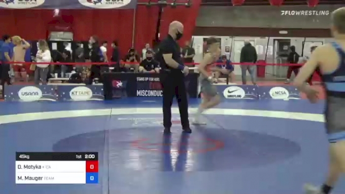 45 kg Quarterfinal - Davis Motyka, X-Calibur vs Mack Mauger, Team Idaho