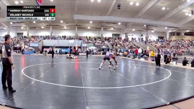 Girls 126 lbs Champ. Round 1 - Delaney Nichols, Gibbs High School vs ...