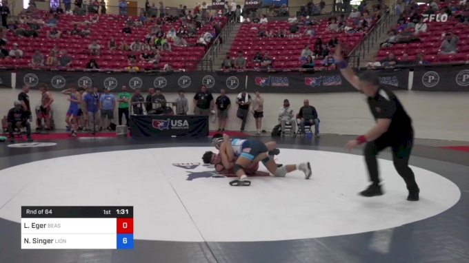 80 kg Rnd Of 64 - Luca Eger, Beast Mode Wrestling vs Nicholas Singer ...