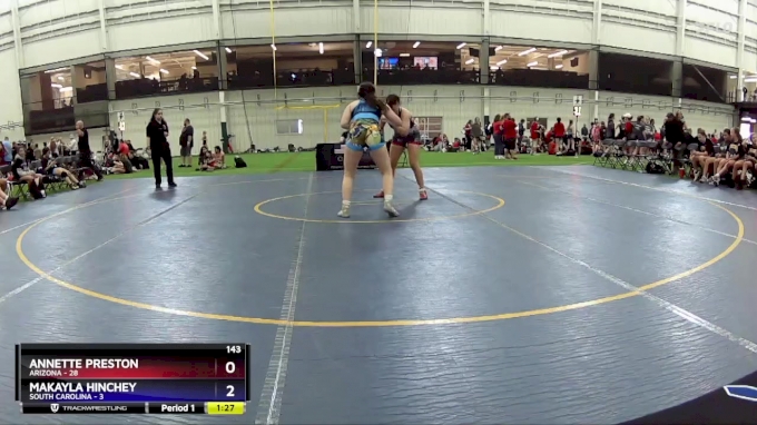 143 lbs Round 2 (6 Team) - Annette Preston, Arizona vs Makayla Hinchey ...
