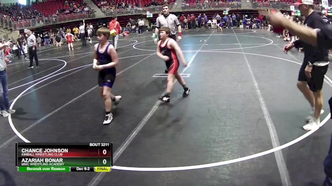 105 lbs Quarterfinal - Chance Johnson, Kimball Wrestling Club vs ...