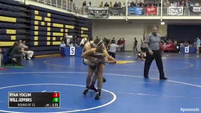 132 Round of 32 - Ryan Yocum, Trinity vs Will Jeffers, Huntington - WV