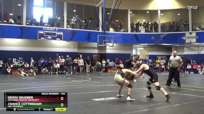 133 lbs Champ. Round 1 - Chance Cottingham, UNC Pembroke vs Simon ...