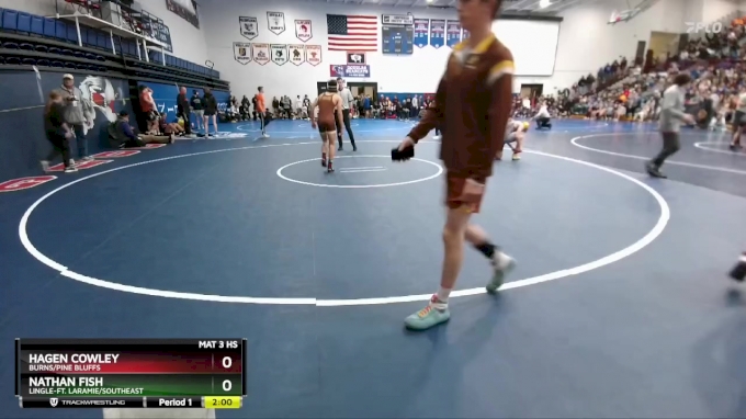 120 lbs Champ. Round 1 - Nathan Fish, Lingle-Ft. Laramie/Southeast vs ...
