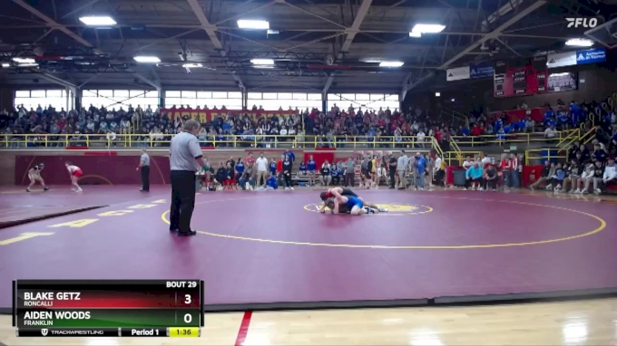 120 lbs Champ. Round 1 - Aiden Woods, Franklin vs Blake Getz, Roncalli