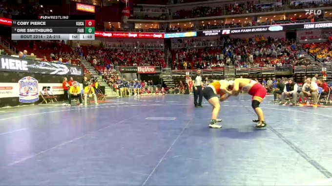 2A-215 lbs Champ. Round 2 - Coby Pierce, Kuemper Catholic vs Dre ...