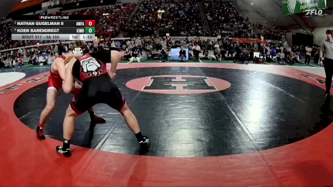 4A 150 lbs Semifinal - Nathan Gugelman II, American Falls vs Koen ...