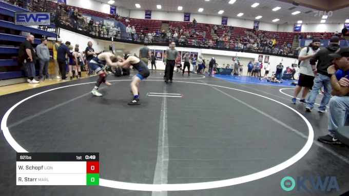 92 lbs 3rd Place - Weston Schopf, Lions Wrestling Academy vs Reece ...