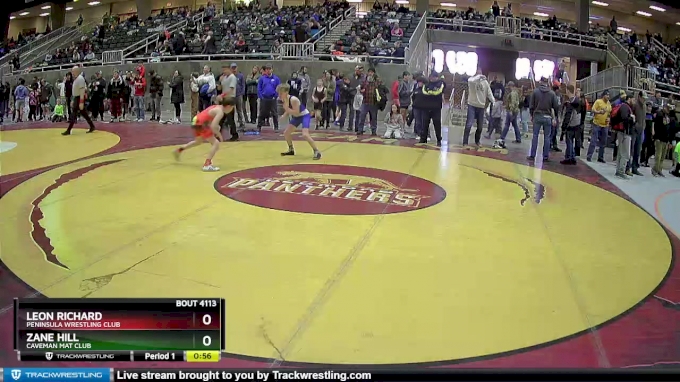 102 lbs Champ. Round 2 - Zane Hill, Caveman Mat CLub vs Leon Richard ...