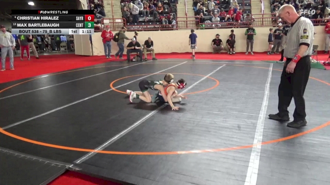 75_B lbs Round Of 16 - Christian Hiralez, Sayre vs Max Bartlebaugh ...