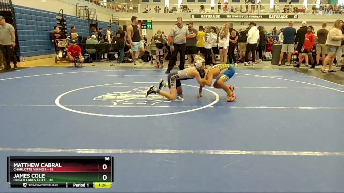 96 lbs Round 1 (4 Team) - Matthew Cabral, Charlotte Vikings vs James ...