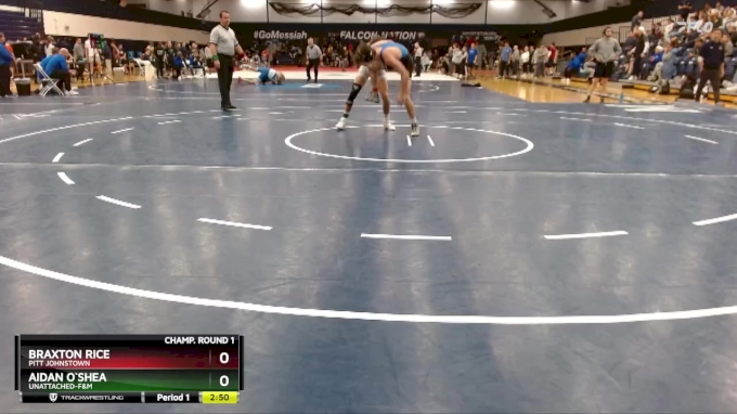 133 lbs Champ. Round 1 - Braxton Rice, Pitt Johnstown vs Aidan O`Shea ...