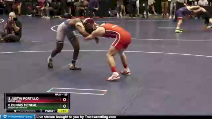 125 lbs Quarterfinal - 3 Justin Portillo, Grand View vs 6 Dennis McNeal ...