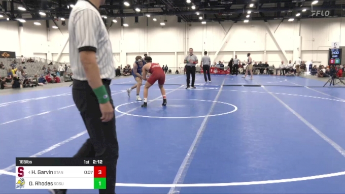 165 lbs 5th Place - Hunter Garvin, Stanford vs Drake Rhodes, South ...