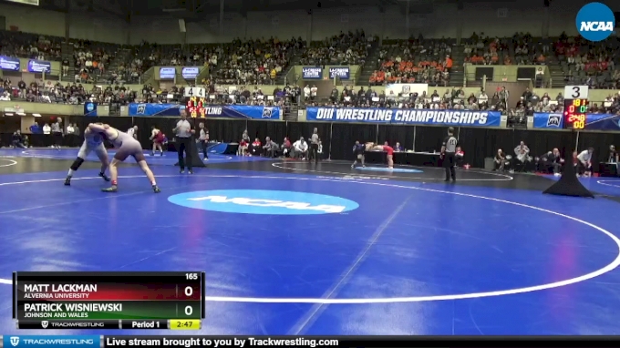 165 lbs Quarterfinal - Matt Lackman, Alvernia University vs Patrick ...