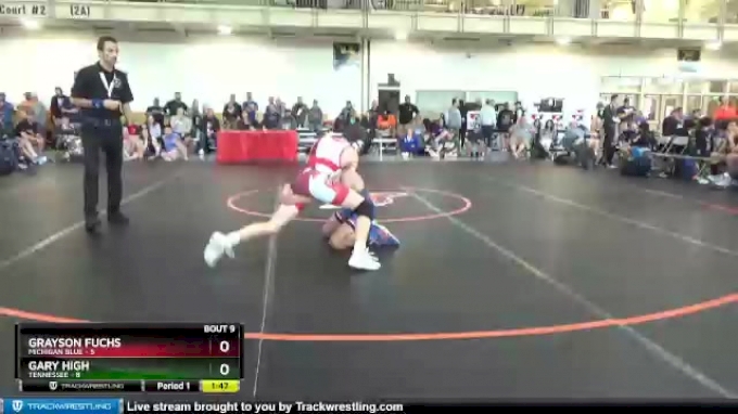102 lbs Round 3 (8 Team) - Grayson Fuchs, Michigan Blue vs Gary High ...