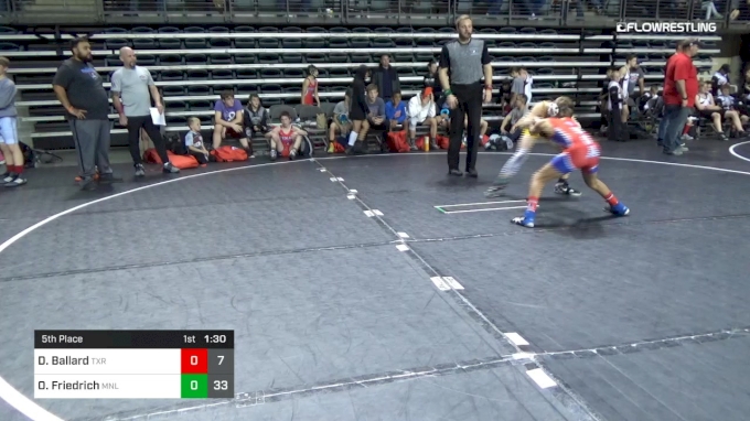 95 lbs 5th Place - Drezdyn Ballard, Texas Red (E) vs Owen Friedrich ...