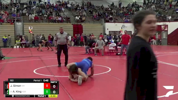 160 lbs Champ. Round 2 - Austin King, Northwood vs Jordon Simon, North ...
