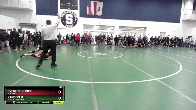 145 lbs Champ. Round 1 - Everett Ponce, Yucaipa vs Kaydon Ju, South ...