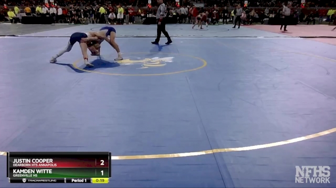 D2-120 lbs Cons. Round 1 - Kamden Witte, Greenville HS vs Justin Cooper ...