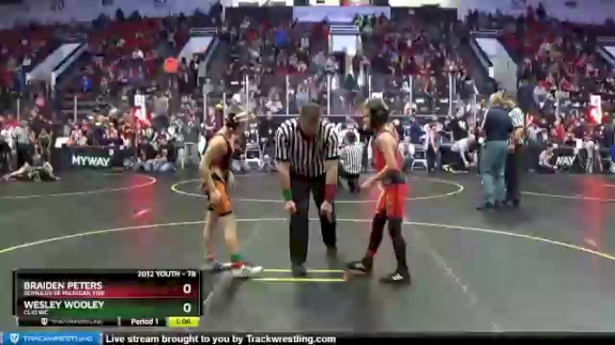 78 lbs Champ. Round 2 - Wesley Wooley, Clio WC vs Braiden Peters ...