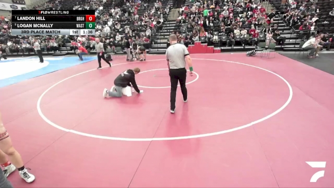 5A 144 lbs 3rd Place Match - Landon Hill, Brighton vs Logan Mcnally ...