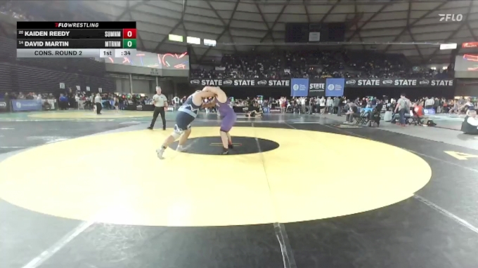 Boys 4A 285 lbs Cons. Round 2 - David Martin, Mount Rainier vs Kaiden ...