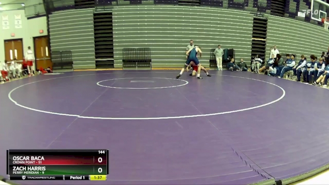 144 lbs Quarterfinals (8 Team) - Zach Harris, Perry Meridian vs Oscar ...