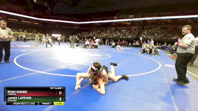 157 Class 1 lbs Quarterfinal - Ryan Kisner, Lawson vs James Lafever ...