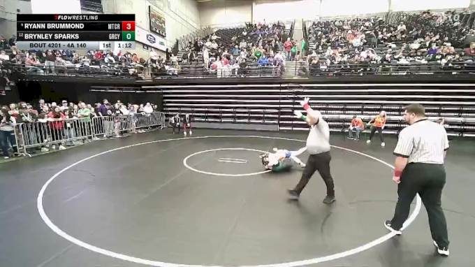 4A 140 lbs Cons. Round 1 - Brynley Sparks, Green Canyon vs Ryann ...